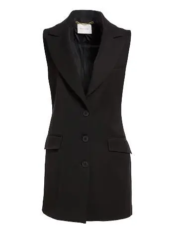 MANILA GRACE Sleeveless Single-breasted Blazer - Black