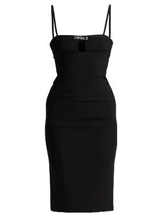 Blumarine Crepe Bodycon Midi Dress - Black