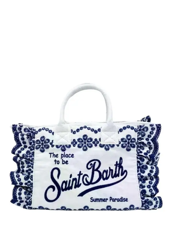 MC2 SAINT BARTH Embroidered-logo Tote Bag - White