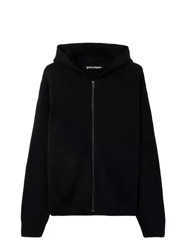 Palm Angels Zip Hoodie - Black