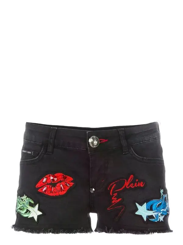 Philipp Plein Achillia Denim Shorts - Grey