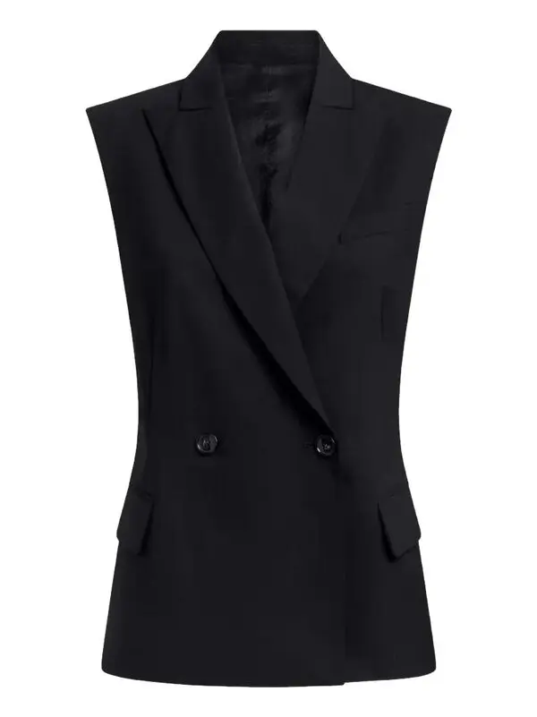 PT TORINO Monica Double-breasted Waistcoat - Black