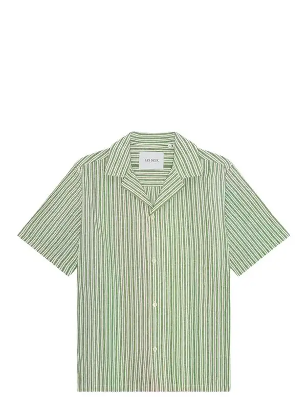 LES DEUX Striped Shirt - Green