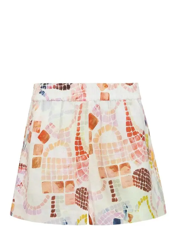 MARIE OLIVER Monte Mosaic-print Shorts - White