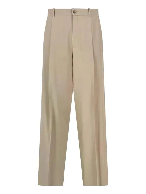 THE ROW Gianni Pleated Trousers - Neutrals