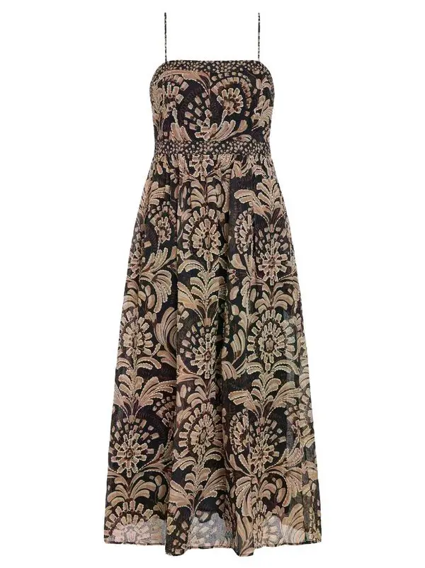 MARIE OLIVER Seana Floral-print Cotton Dress - Black