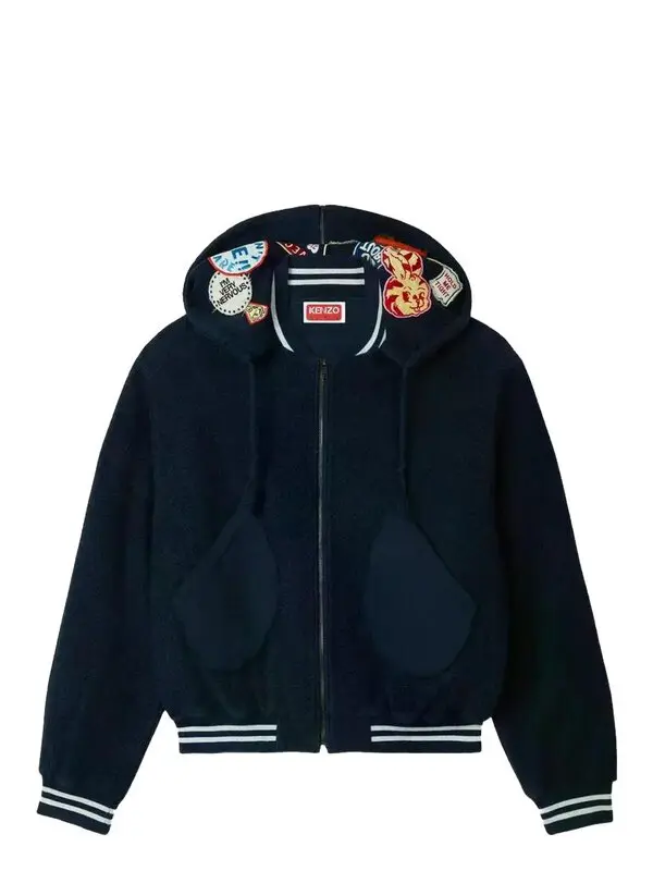 Kenzo Embroidered Fleece Jacket - Blue