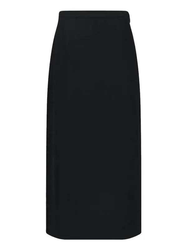 THE ROW Edric Wool Midi Skirt - Black