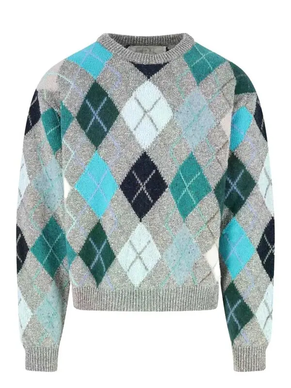 ERL Argyle-pattern Sweater - Grey