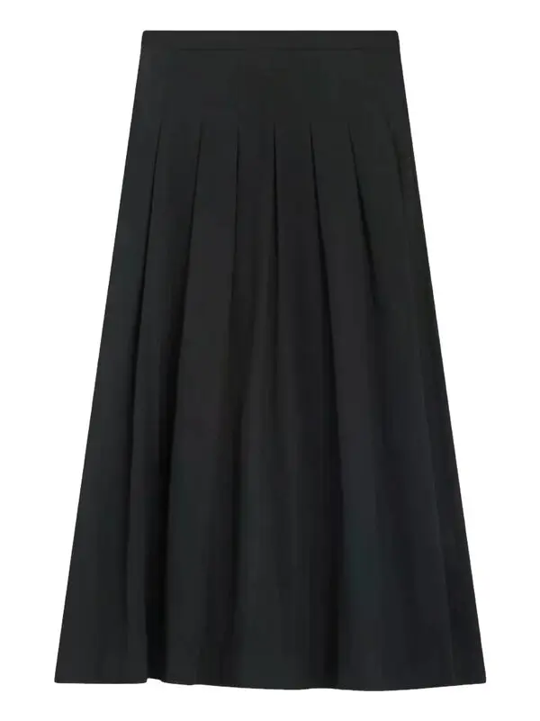 PT TORINO Mirna Pleated A-line Midi Skirt - Black