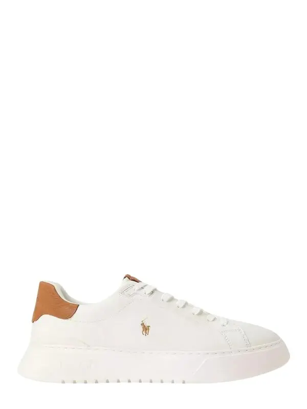 Ralph Lauren Court Logo-embroidered Sneakers - White