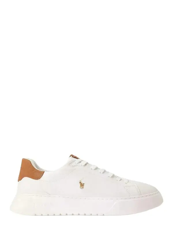 Ralph Lauren Court Logo-embroidered Sneakers - White