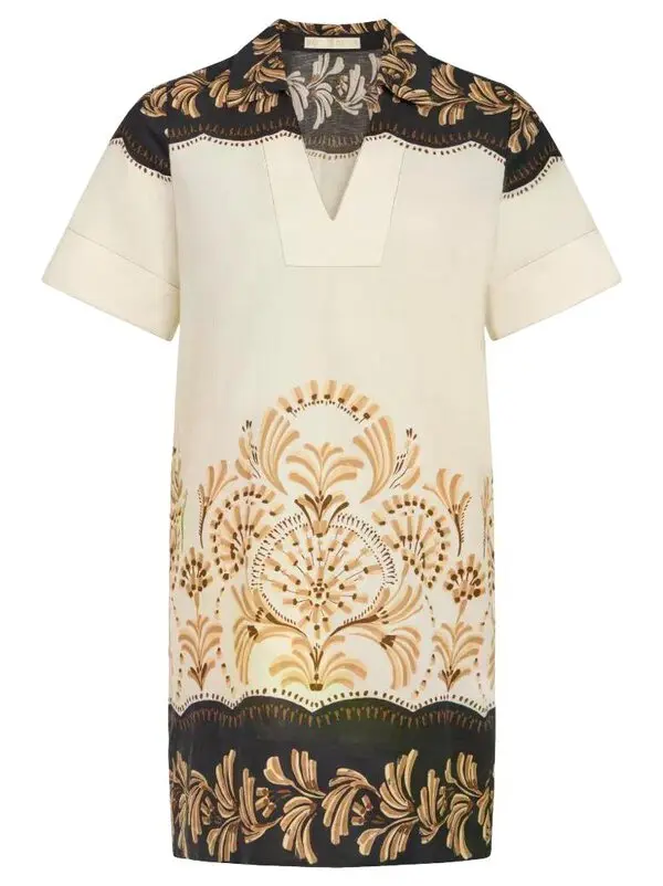 MARIE OLIVER Dede Floral-print V-neck Dress - Neutrals
