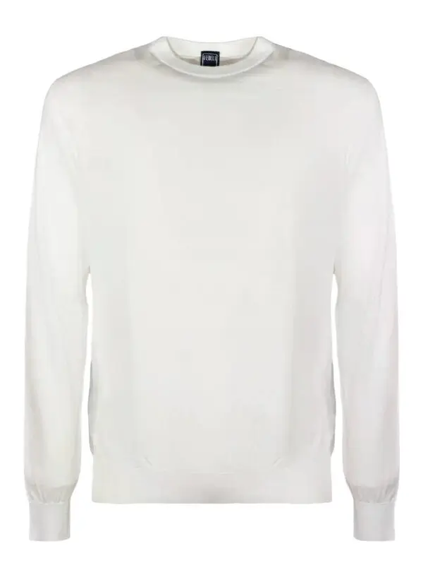 Fedeli Long-sleeve Crew Neck Sweater - White