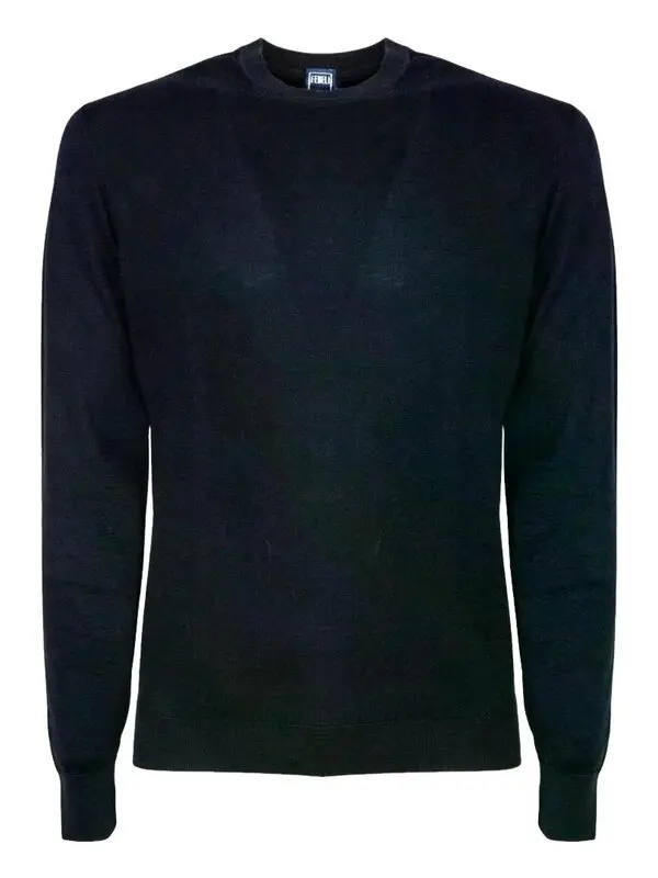 Fedeli Long-sleeve Round-neck Sweater - Blue