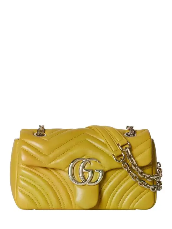Gucci Gg Marmont Small Chevron-quilted Shoulder Bag - Yellow