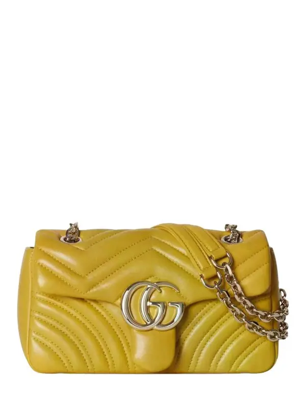 Gucci Gg Marmont Small Chevron-quilted Shoulder Bag - Yellow