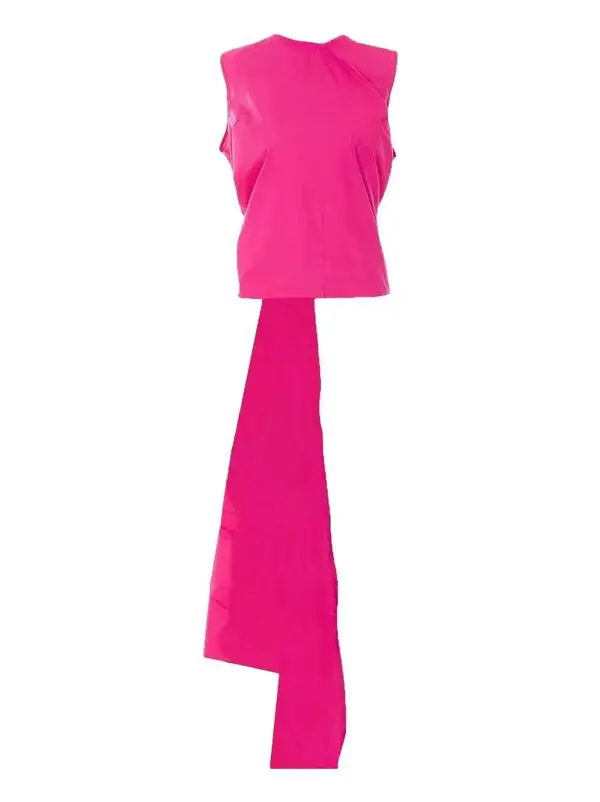 Essentiel Antwerp Bow-detail Cropped Top - Pink