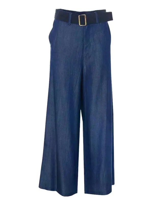 Liu Jo Belted Wide-leg Trousers - Blue