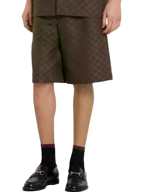 Gucci Gg Monogram Shorts - Brown