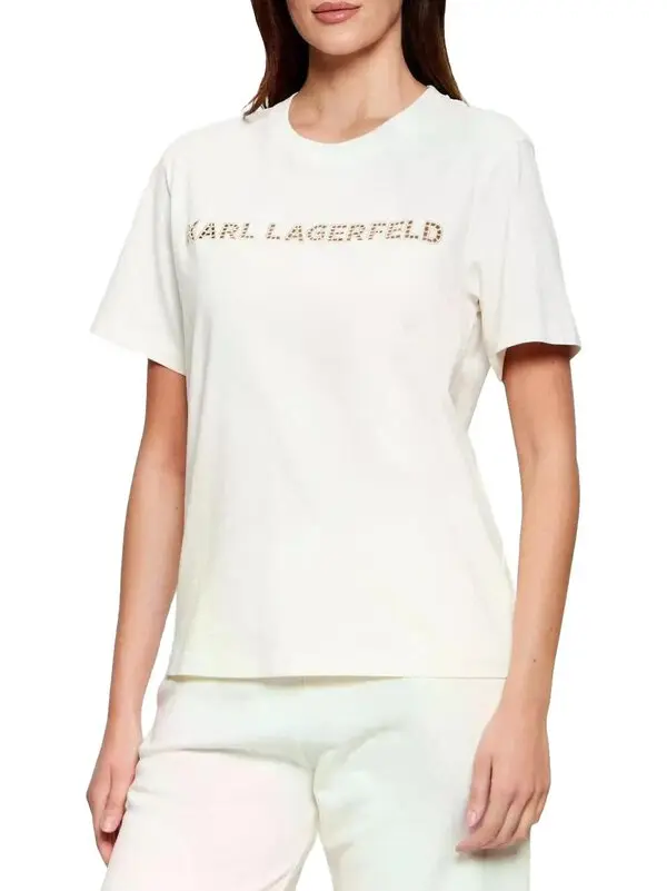 Karl Lagerfeld Embroidery-detail T-shirt - Neutrals