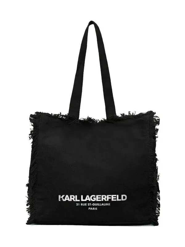 Karl Lagerfeld Frayed-edge Tote Bag - Black