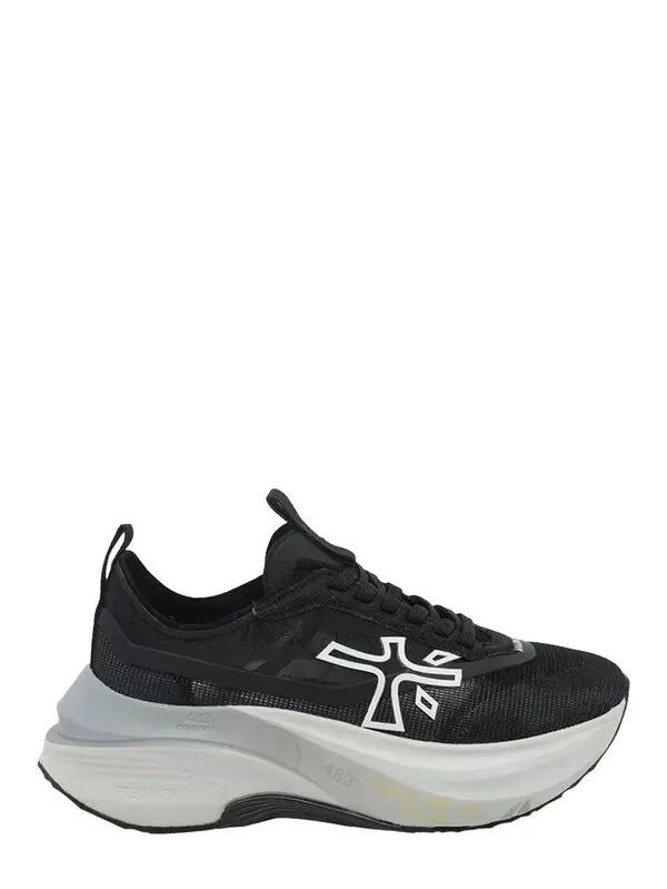 Premiata Hill Logo-patch Sneakers - Black