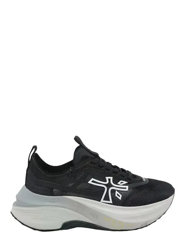Premiata Hill Logo-patch Sneakers - Black