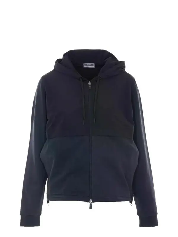 Herno Panelled Zip-up Hoodie - Blue