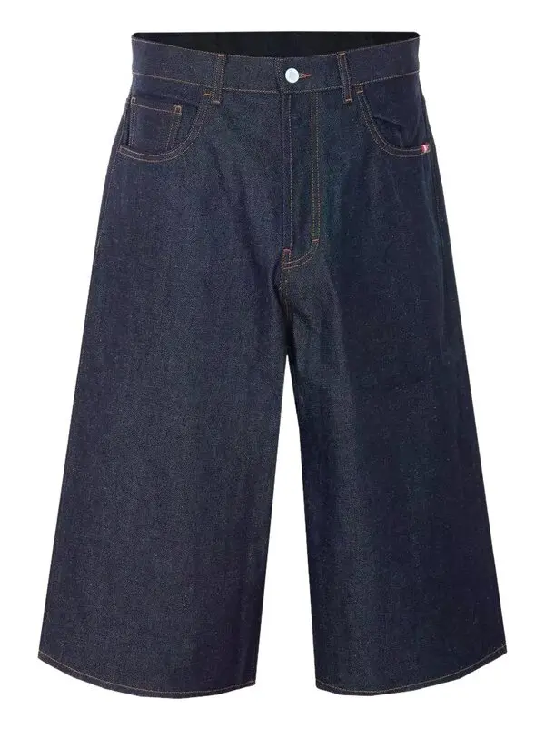 AMISH Flared Denim Shorts - Blue