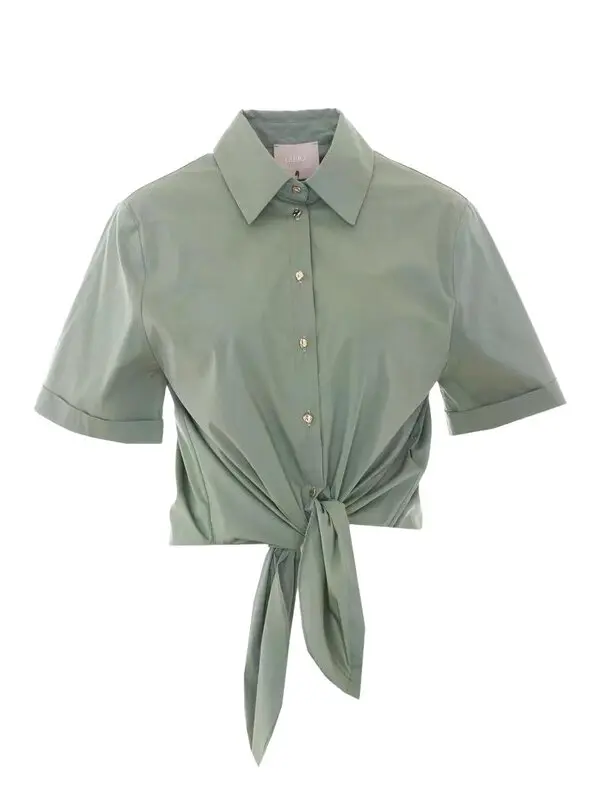 Liu Jo Tie-front Cropped Shirt - Green