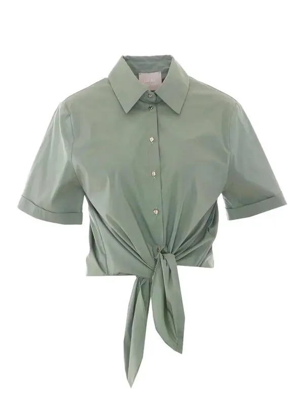Liu Jo Tie-front Cropped Shirt - Green
