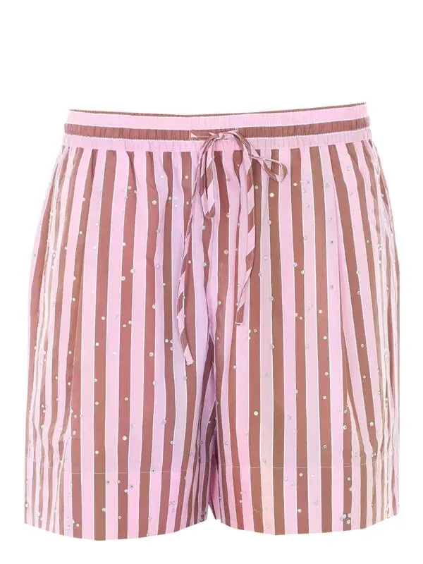 Essentiel Antwerp Crystal-embellished Striped Shorts - Pink