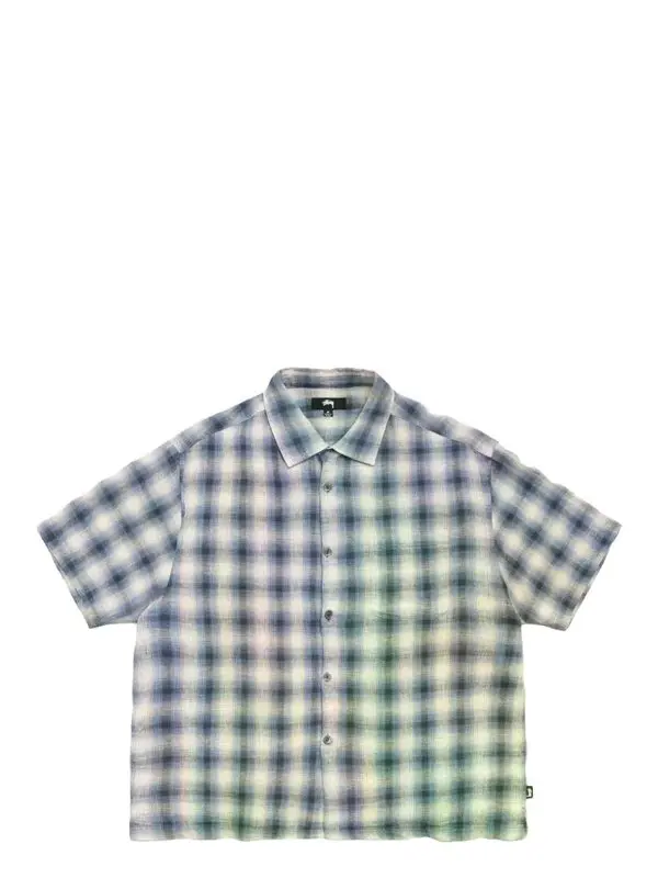StÜssy Check-print Boxy-cut Shirt - Blue