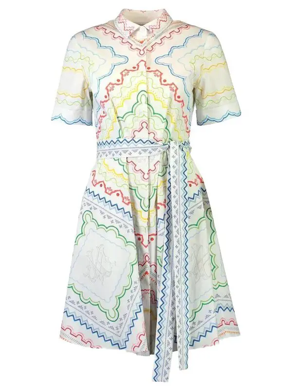 MARY KATRANTZOU Chima Geometric-print Mini Dress - White