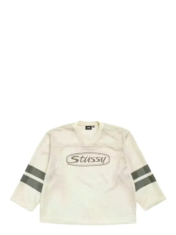 StÜssy Logo-print Mesh T-shirt - Neutrals
