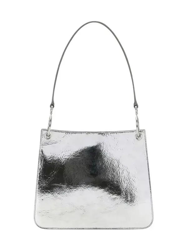 JIL SANDER Otto Metallic Leather Tote - Silver
