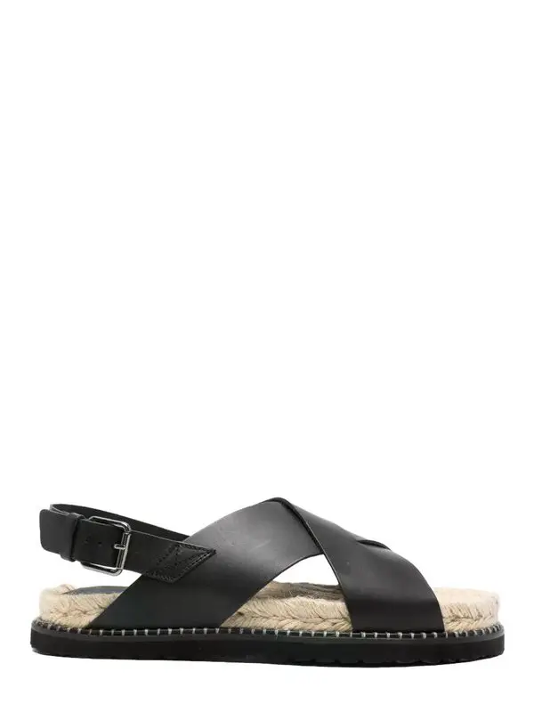 CastaÑer Tiago/261 Crossover Leather Sandals - Black