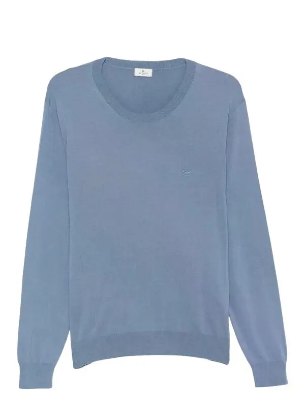 Etro Pegaso-embroidered Sweater - Blue