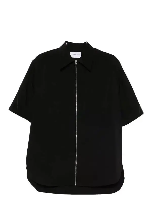 Givenchy Zip-up Short-sleeve Shirt - Black