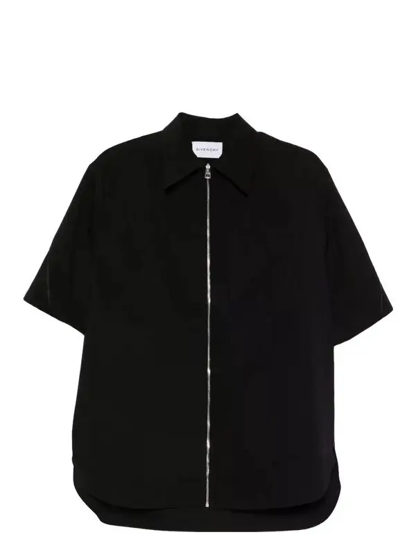 Givenchy Zip-up Short-sleeve Shirt - Black