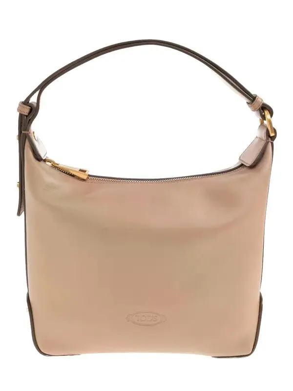 TOD'S Logo-embossed Studded Tote - Neutrals