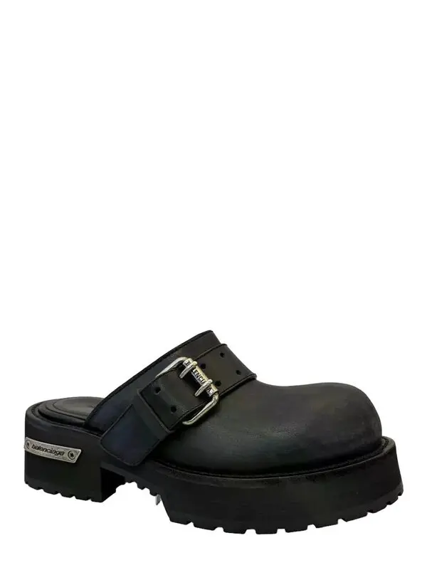 Balenciaga Venom Buckle Mules - Black