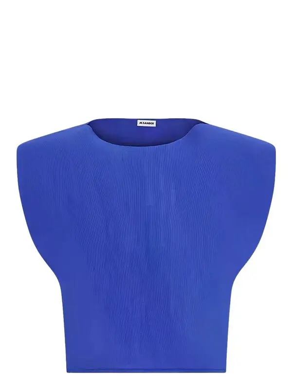 JIL SANDER Padded-shoulder Cropped Top - Blue