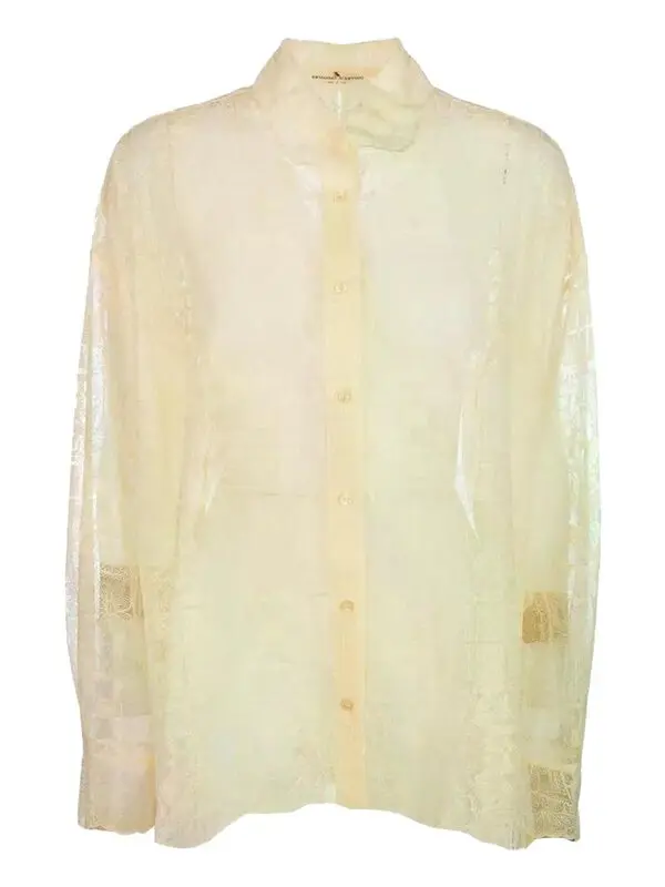 Ermanno Scervino Embroidered Lace Shirt - Neutrals