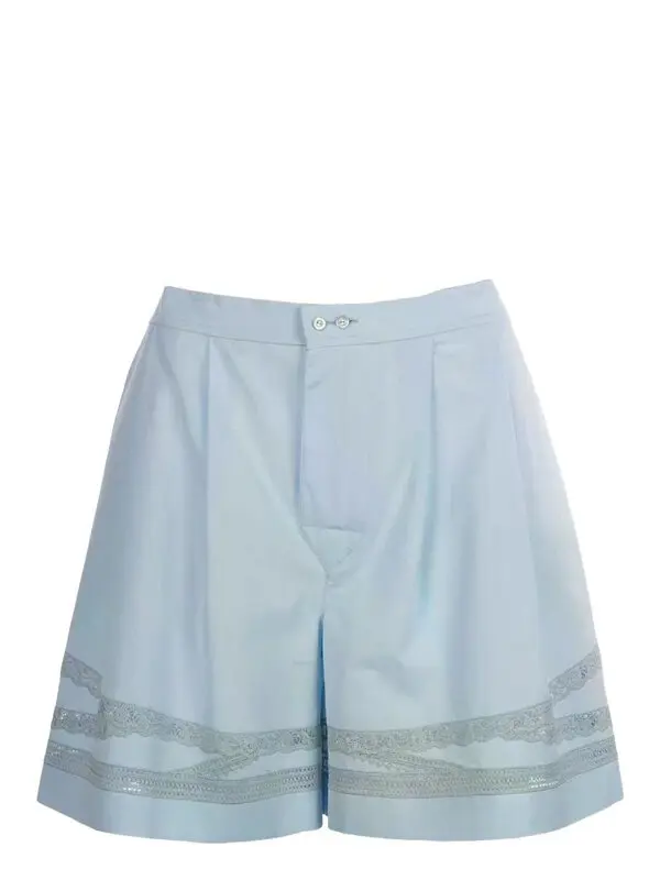 Ermanno Scervino Lace-trim Cotton Shorts - Blue