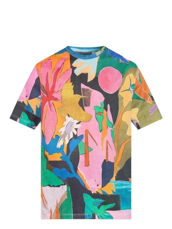 Paul Smith Abstract Floral-print T-shirt - Pink