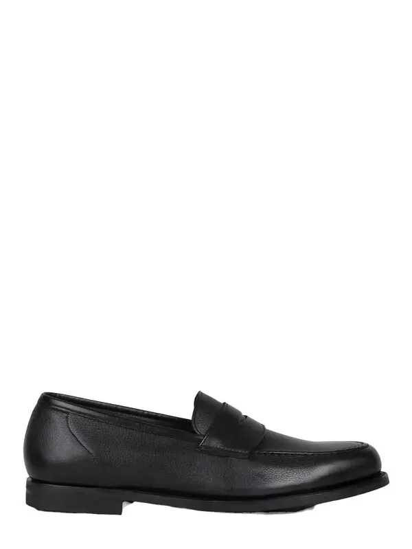 Crockett & Jones Harvard Pebbled Leather Loafers - Black