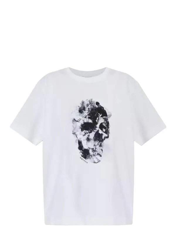 Alexander McQueen Floral Skull T-shirt - White