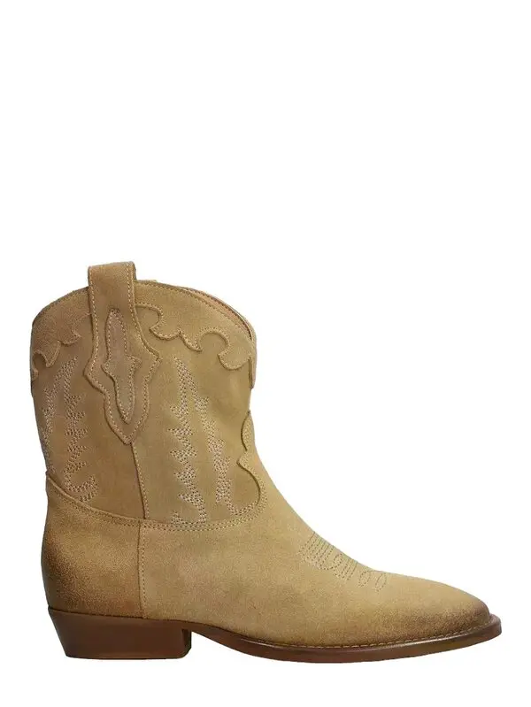 GISEL MOIRE Malawi Desert Suede Texan Ankle Boots - Neutrals